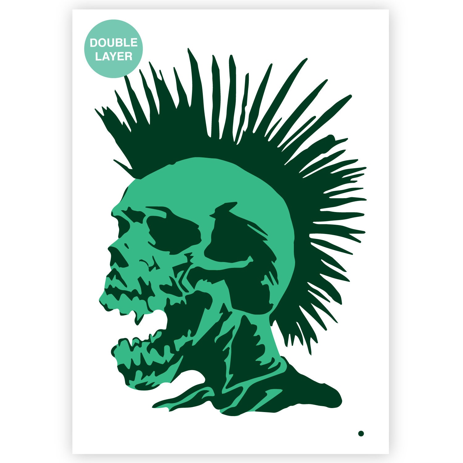 Skull Stencil Mohican Skull Stencil Punk Rock Skull 2 - Etsy