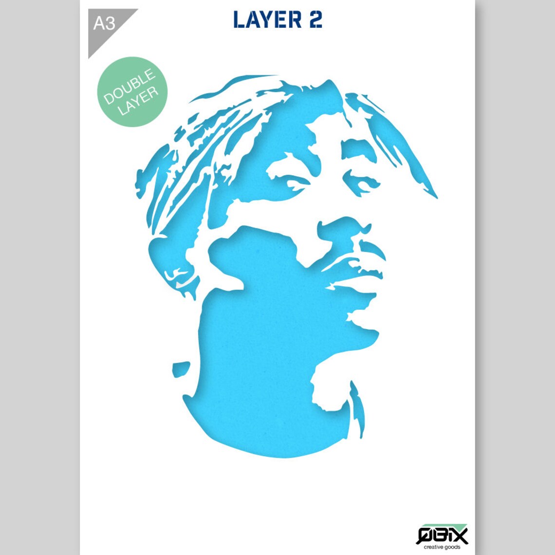 Tupac Shakur Stencil 2Pac Stencil 2 Layers A3 Size Stencil | Etsy