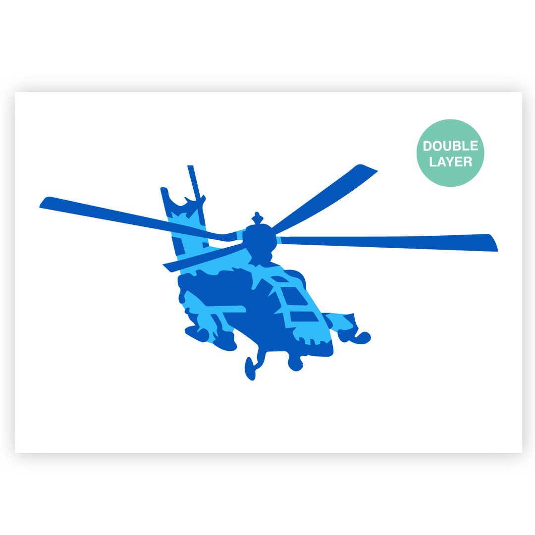Helicopter Stencil - Apache Helicopter - War Helicopter - 2 Layers A3 - Reusable Kids Friendly ...