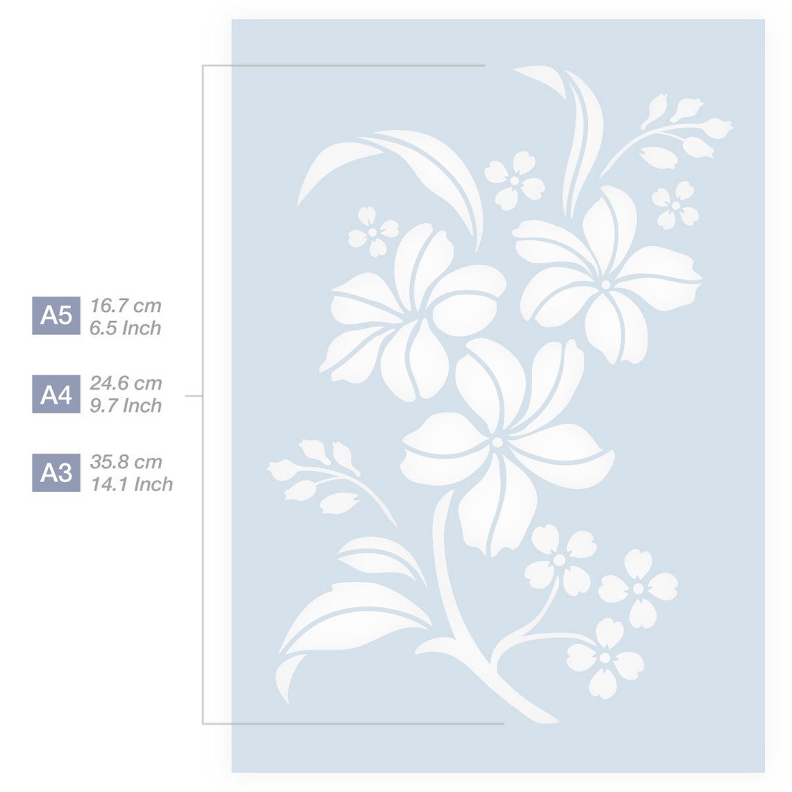 Flower Stencil Flower template A5/A4 Reusable kids | Etsy