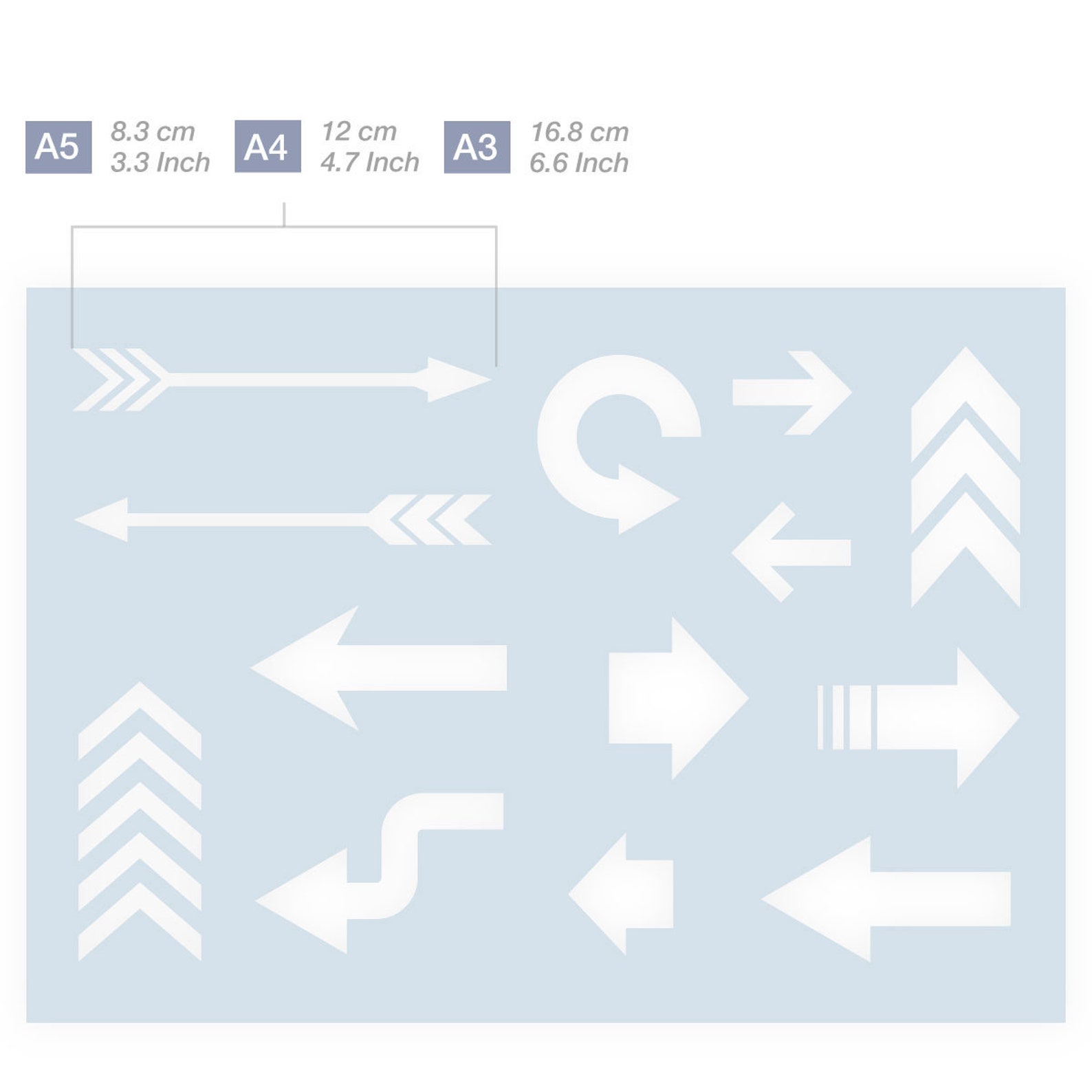 Arrow Stencil Arrows Template A5 / A4 Reusable Kids - Etsy Norway