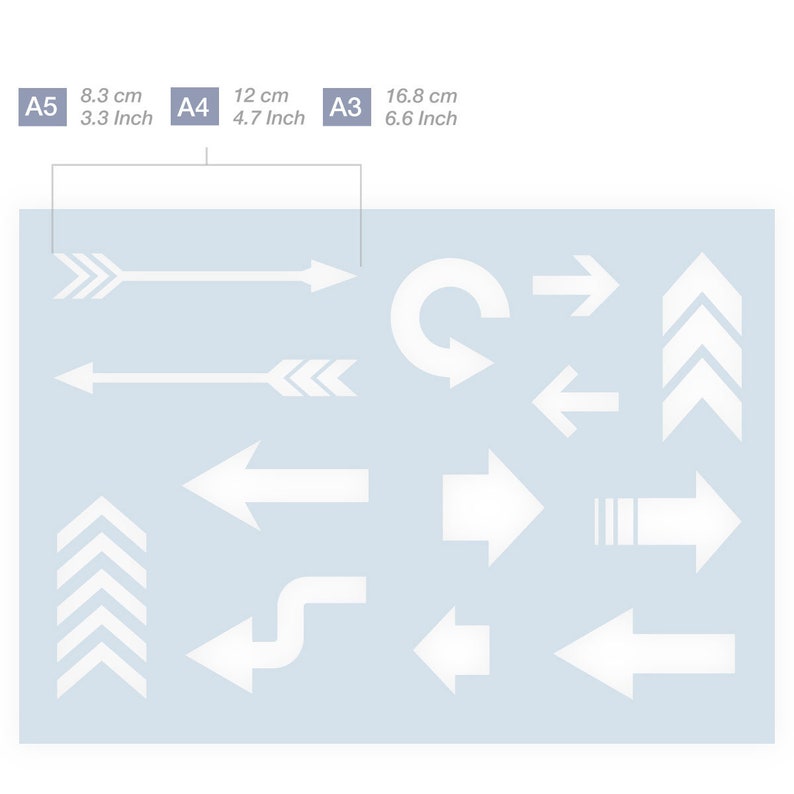 Arrow Stencil Arrows Template A5 / A4 Reusable kids | Etsy