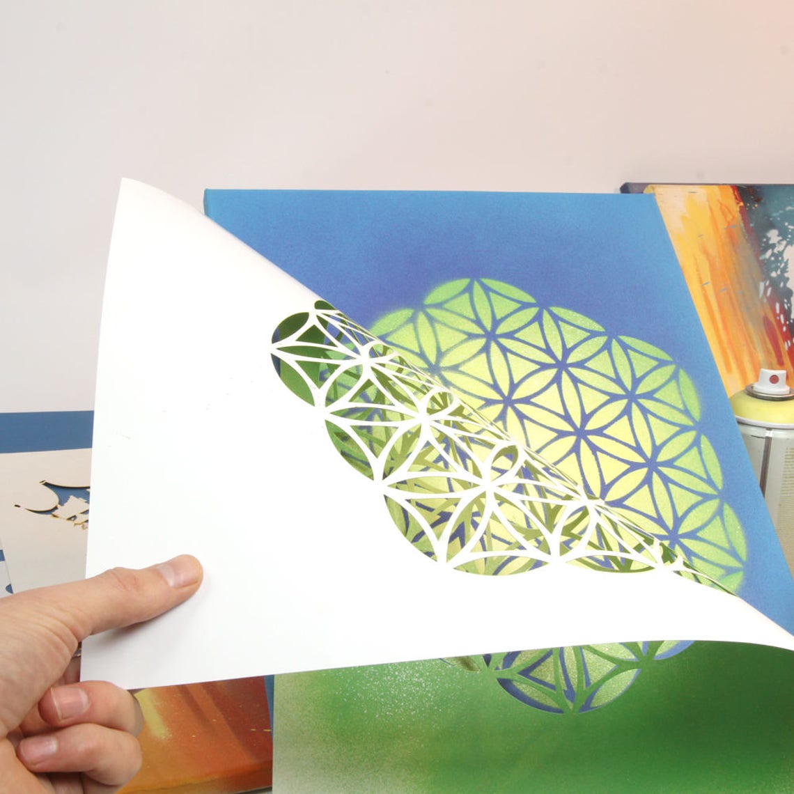 Cubes Stencil Stencil Cube Pattern Stencil 3 Layers A3 | Etsy