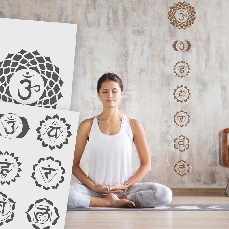 Chakra Stencil Chakras Stencil Yoga Meditation Stencil - Etsy