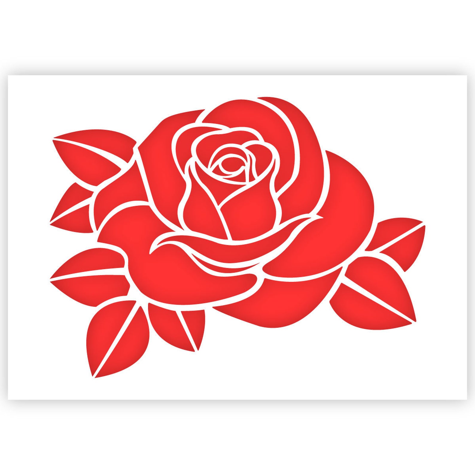 Rose Stencil Flower Template Rose Bud Stencil A3 - Etsy UK