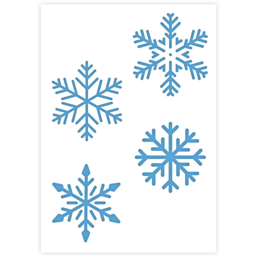 Snowflake Stencil - Snowflakes Stencil - Snow Crystal Stencil - A3 ...