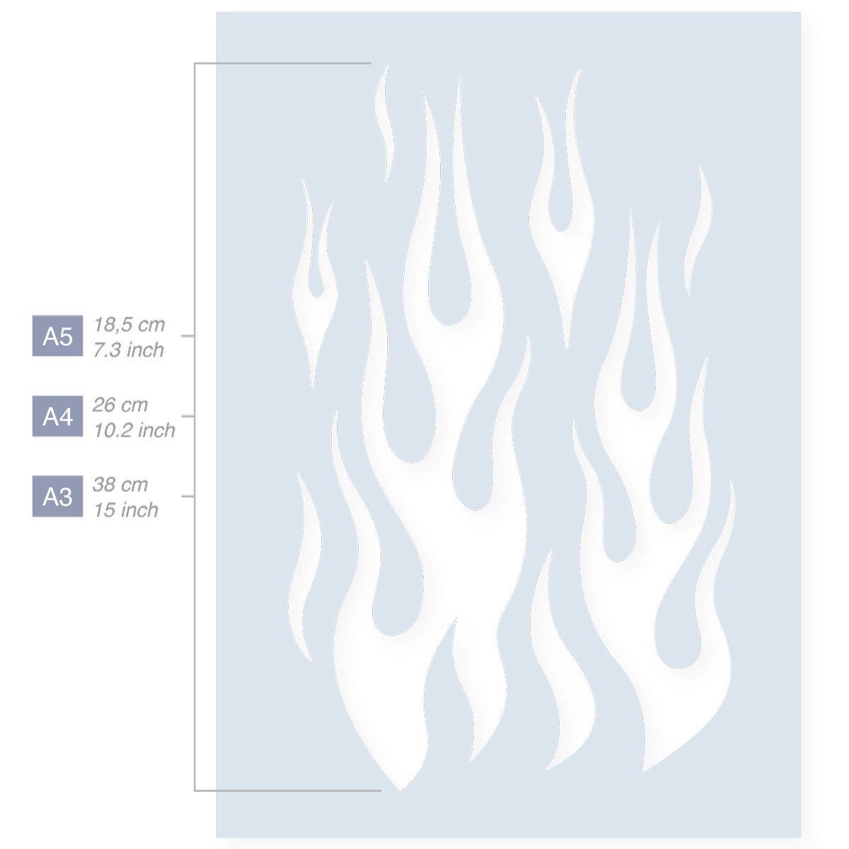 Flame Stencil Fire Stencil A5 / A4 Reusable Kids | Etsy