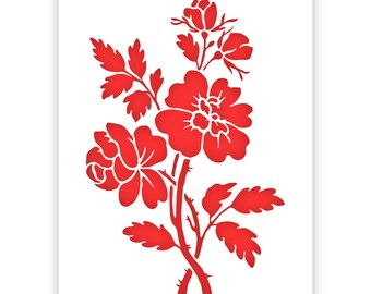 Three Flower Clusters Stencil by Studior12 DIY Spring Floral Embellishments Reusable Multimedia ...