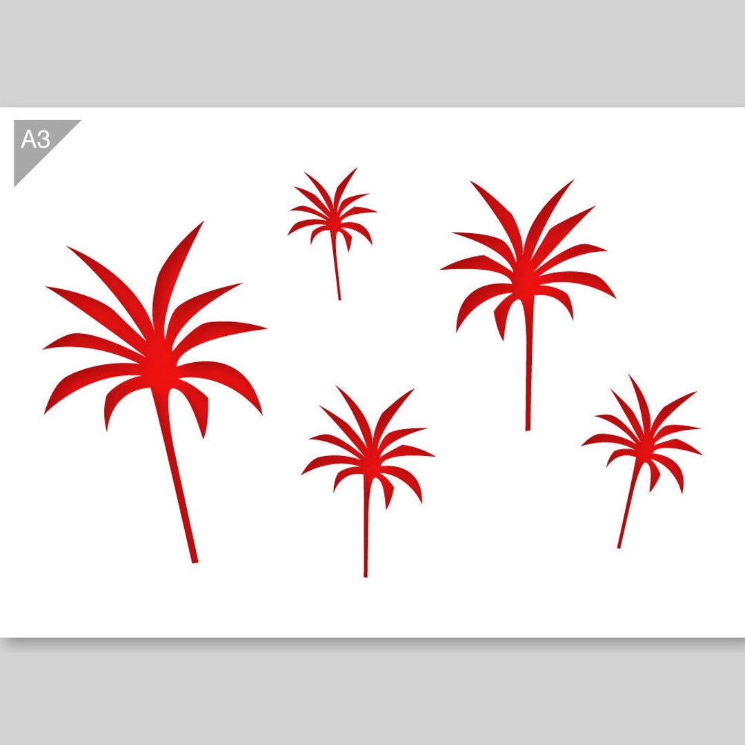 Palm Tree Stencil Palm Trees Tree Stencil A3 Reusable Kids Friendly for ...