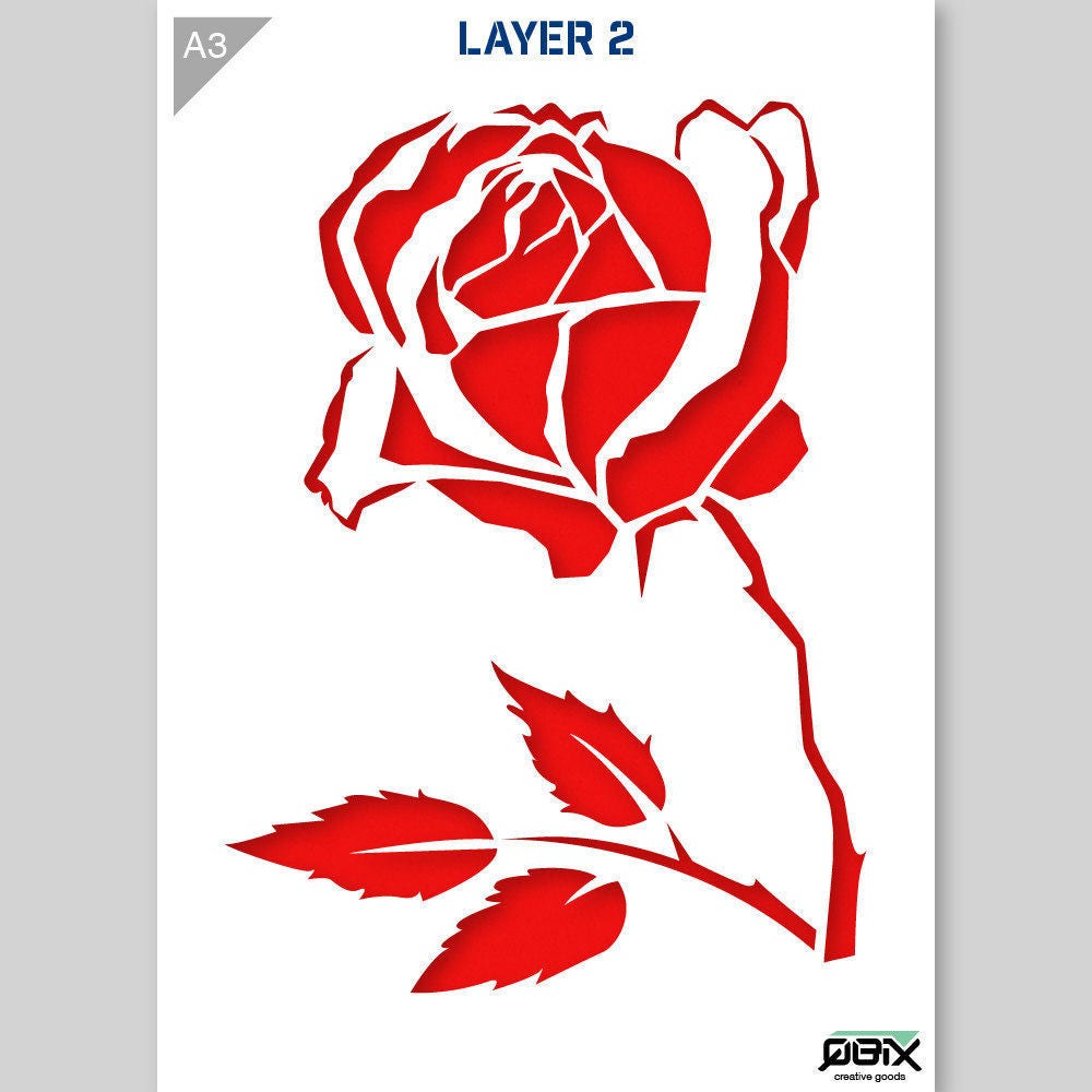 Rose Stencil Flower Stencil Flower Branch Stencil 2 | Etsy