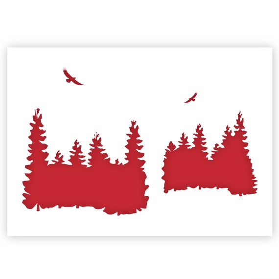 Tree Line Silhouette Painting