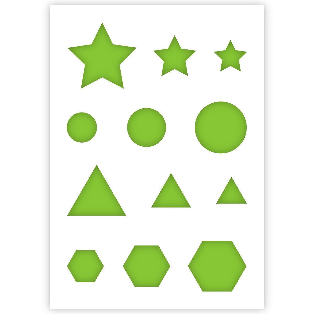 Stencil di forma primaria Stella, triangolo, cerchio, stencil esagonale ...