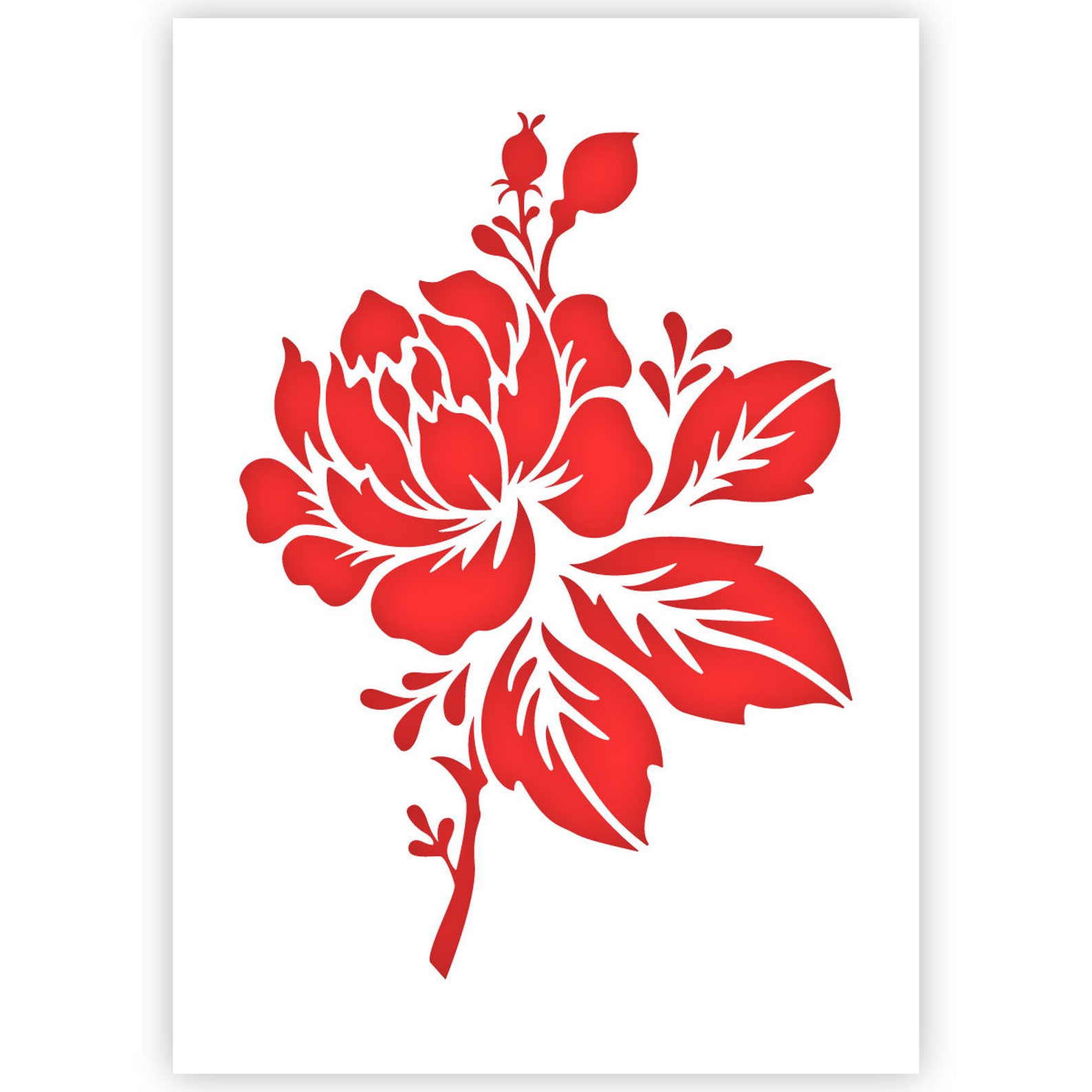 Flower Stencil Flower Leaves Template A5 / A4 Reusable - Etsy Australia