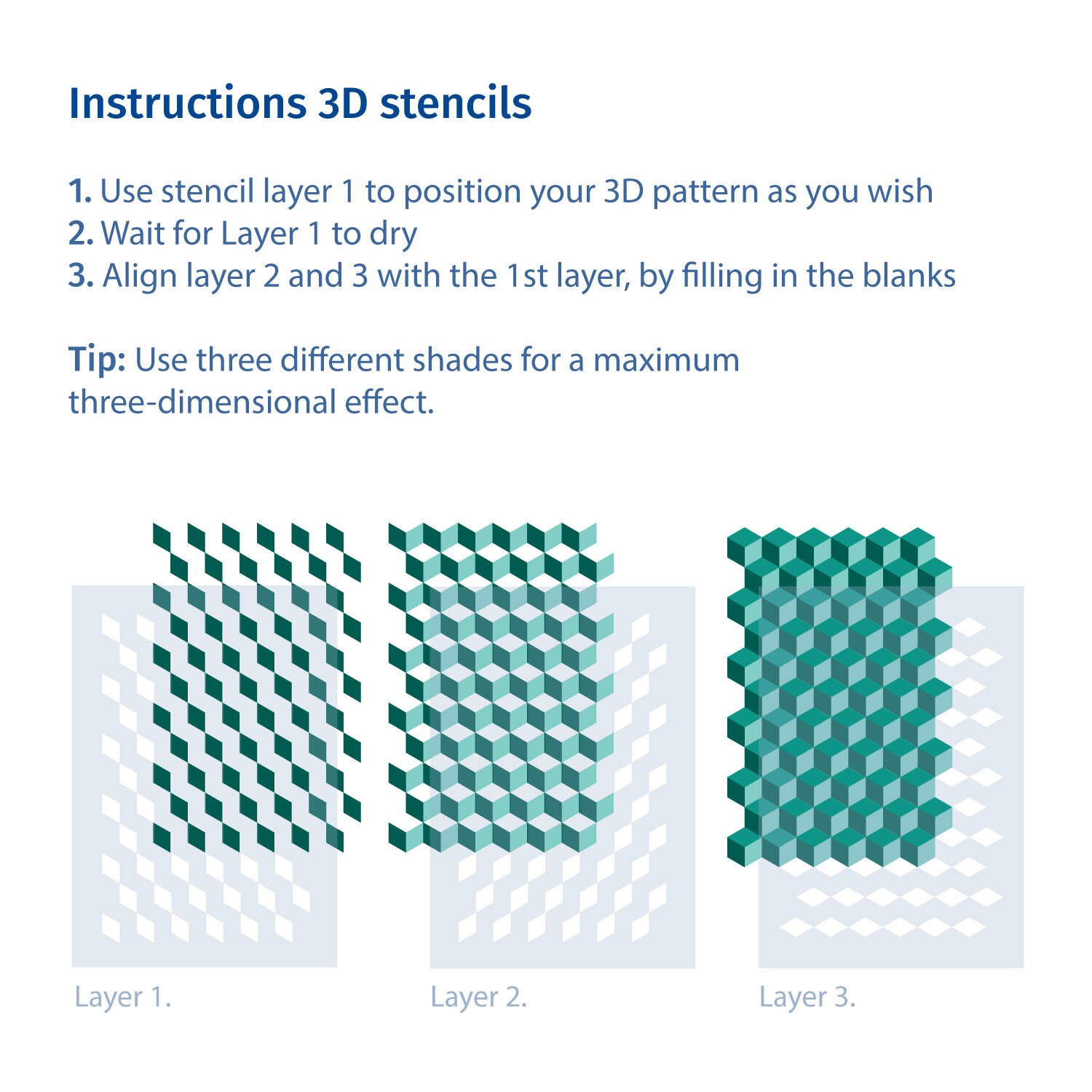 Cube Stencil Cubes Pattern Stencil Pattern Stencil 3 - Etsy