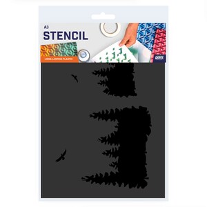 Tree Stencil Trees Silhouette Stencil Treeline Stencil A3 Reusable Kids ...