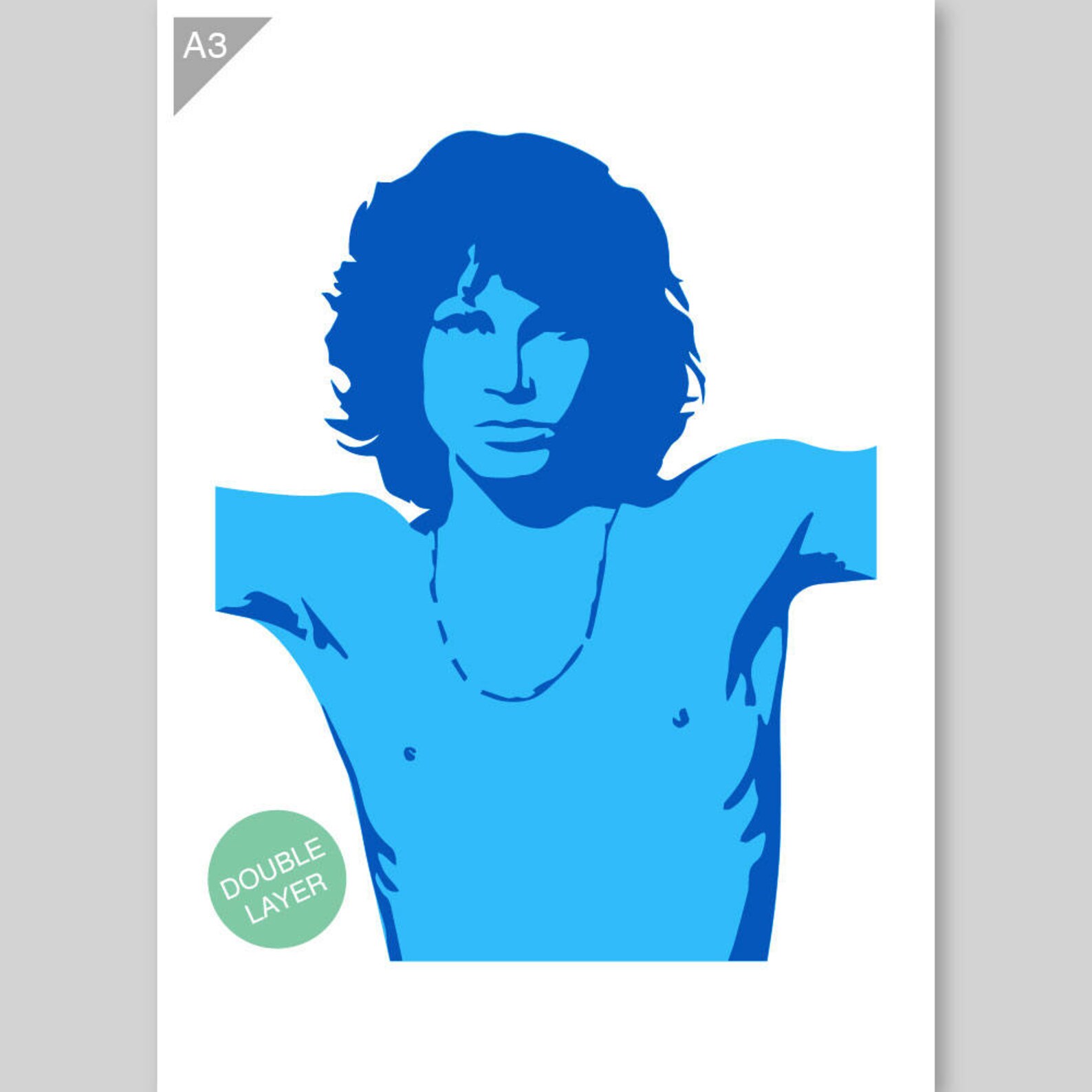 Jim Morrison Stencil the Doors Stencil 2 Layers A3 Size | Etsy
