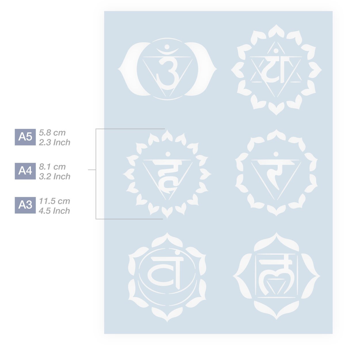 Chakra Stencil Chakras Stencil Yoga Meditation Stencil - Etsy