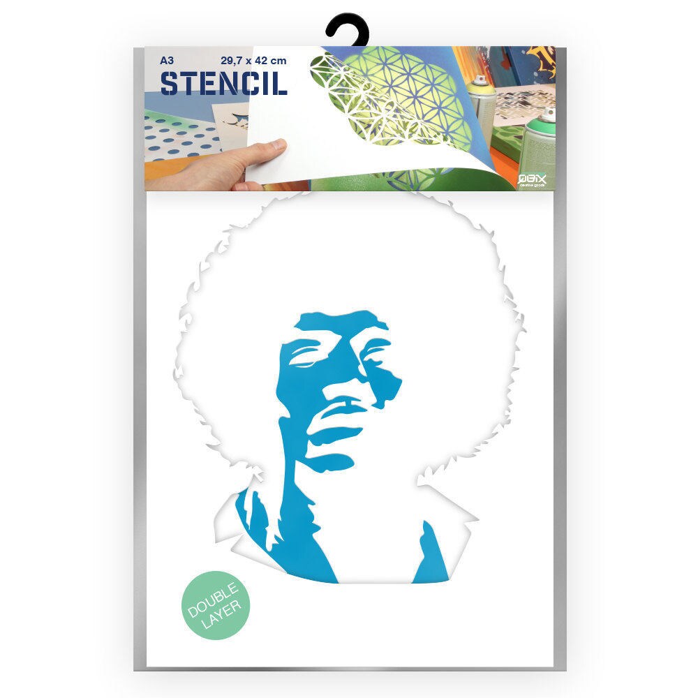 Jimi Hendrix Stencil 2 Layers A3 Size Stencil Reusable - Etsy