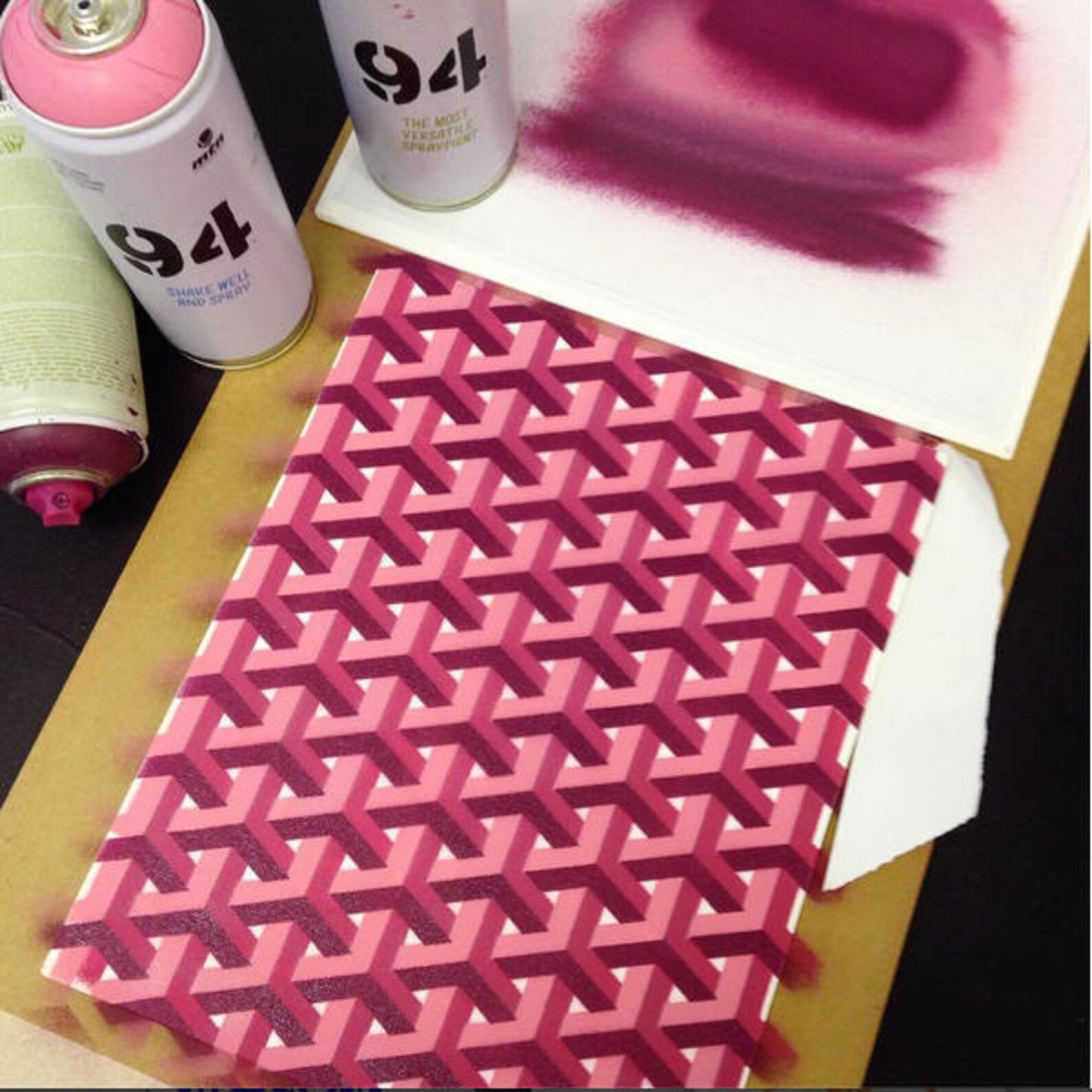 Cubes Stencil Stencil Cube Pattern Stencil 3 Layers A3 | Etsy