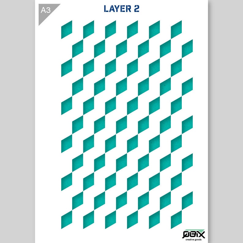 Cubes Stencil Stencil Cube Pattern Stencil 3 Layers A3 | Etsy