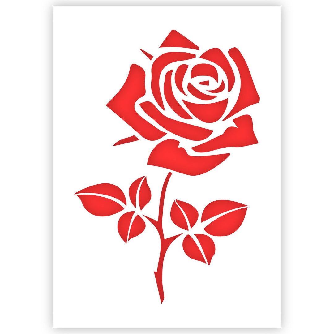 Rose Stencil - Flower Stencil - Flower Branch Stencil - A3 - Reusable ...