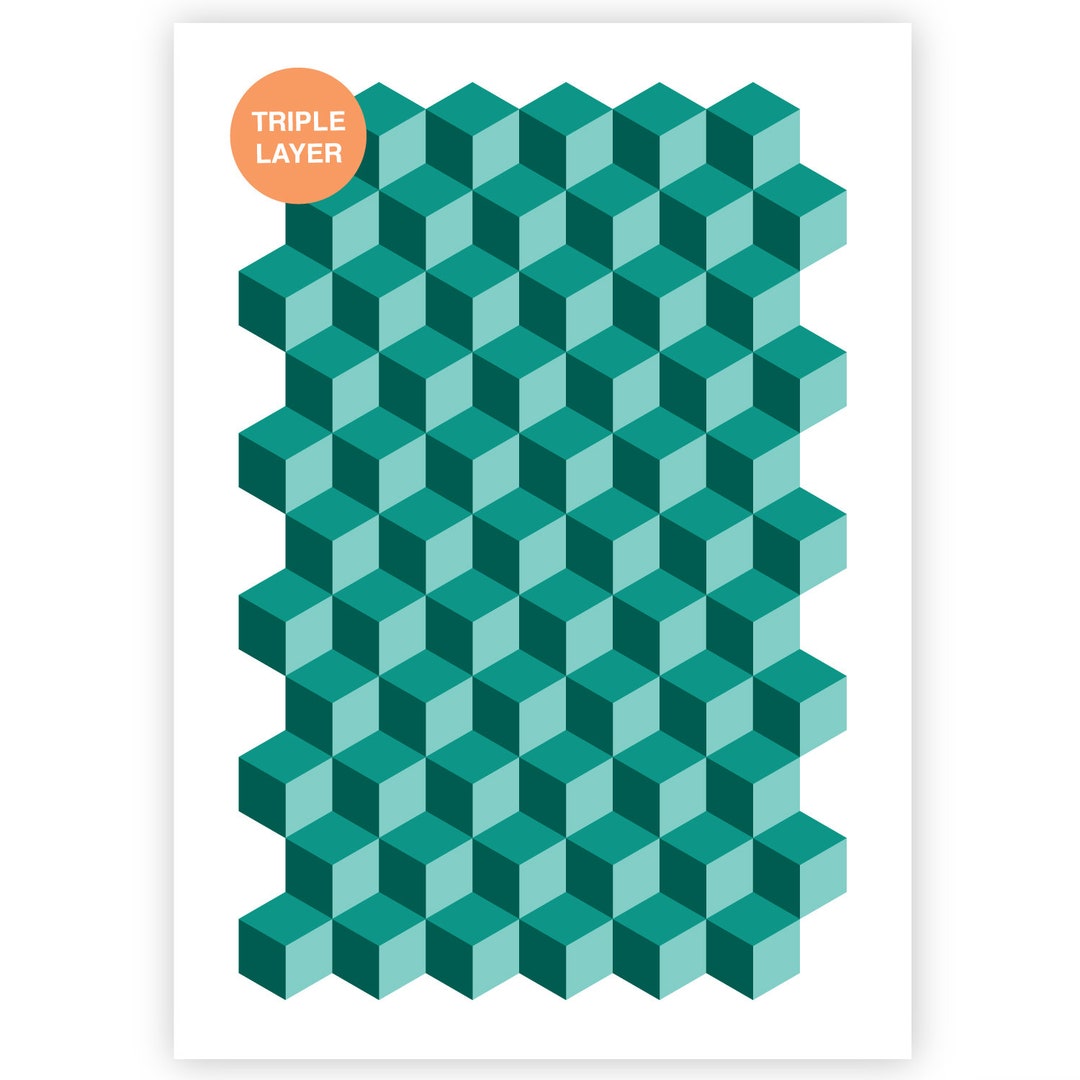 Cubes Stencil Stencil - Cube Pattern Stencil - 3 Layers A3 Size - Reusable, Kids Friendly for ...