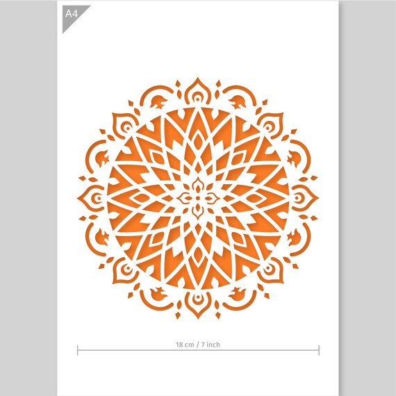 Mandala Stencil A4 Mandala Stencil for Furniture Walls | Etsy