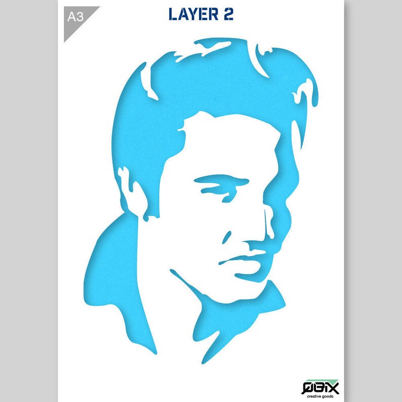 Elvis Presley Stencil 2 lagen A3 formaat Stencil | Etsy Nederland
