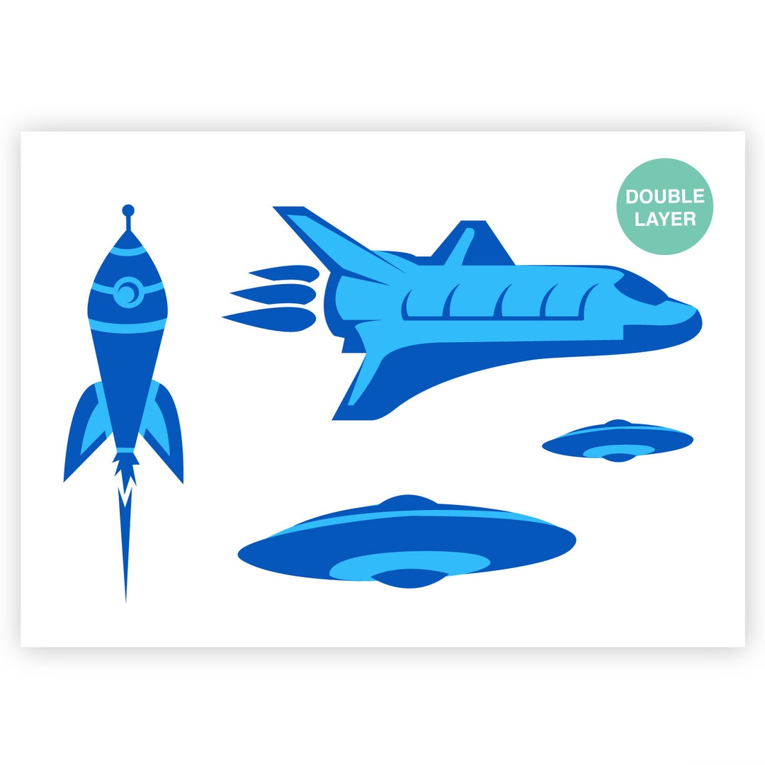 Rocket Stencil - UFO Stencil - Space Shuttle Stencil - 2 Layers A3 ...