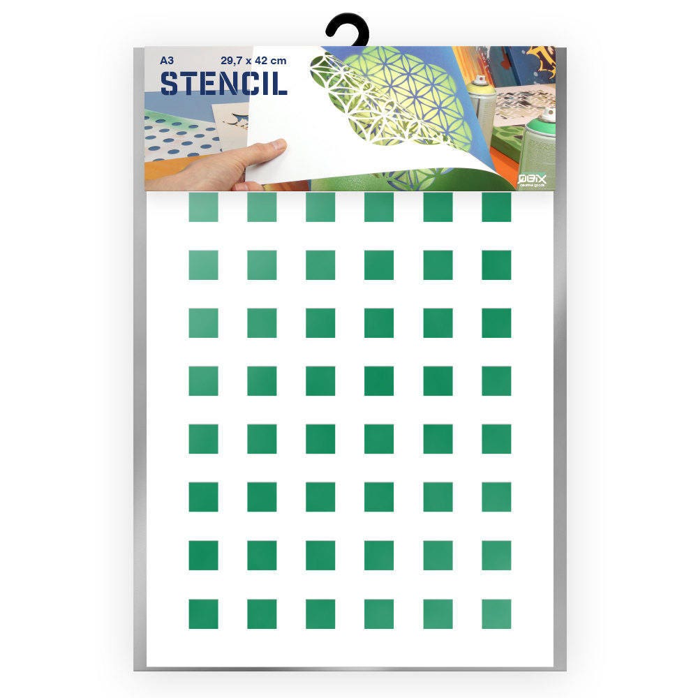 Squares Stencil Square Pattern Stencil Cube Stencil A3 | Etsy