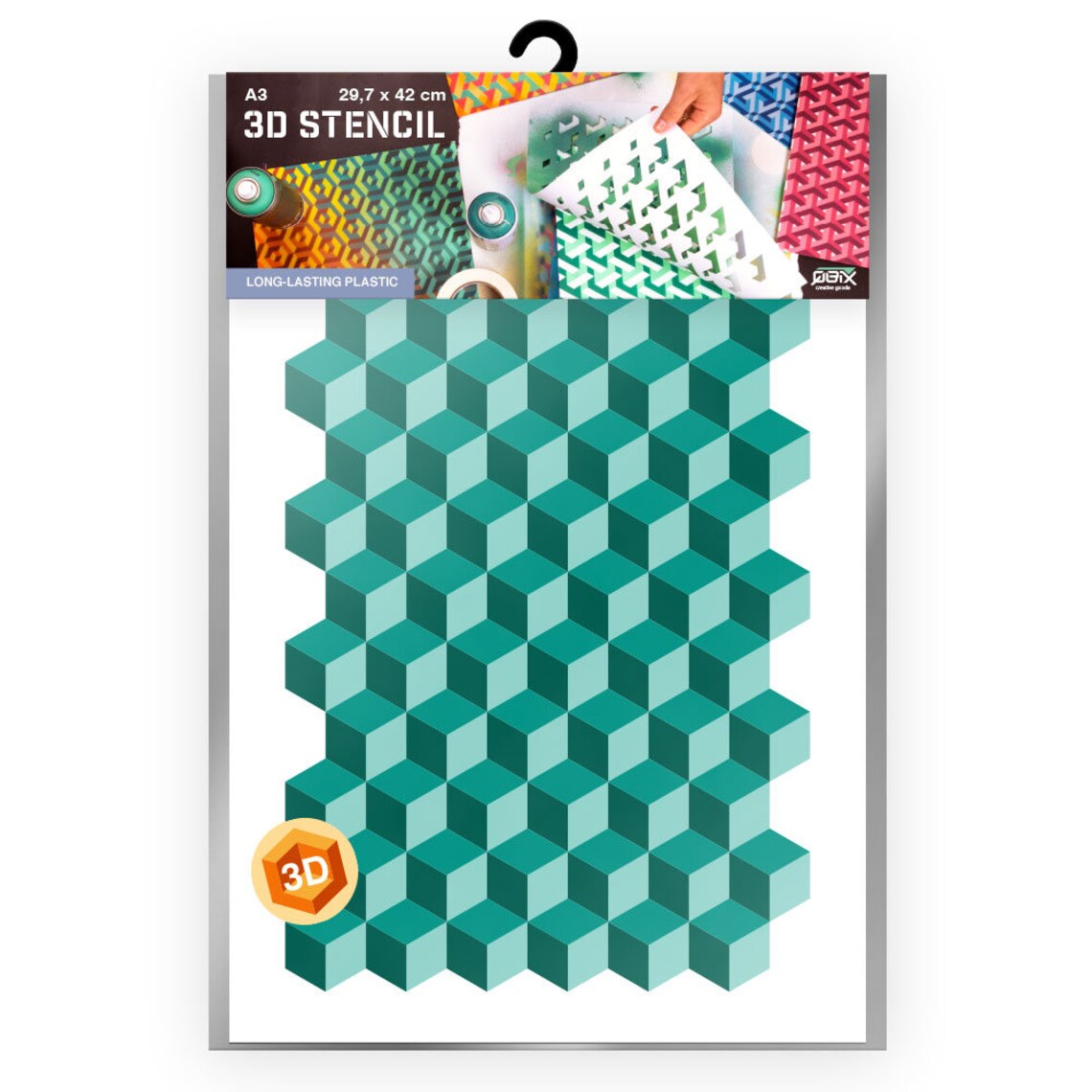 Cubes Stencil Stencil Cube Pattern Stencil 3 Layers A3 | Etsy