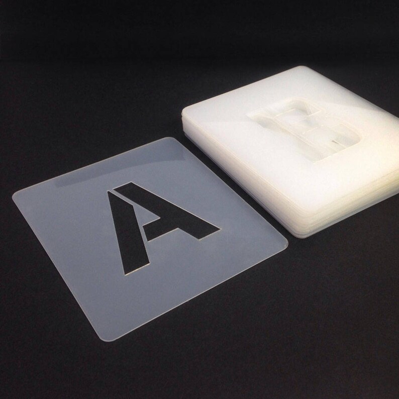 Letter Stencil Set Alphabet Stencil Uppercase Stencil Font | Etsy