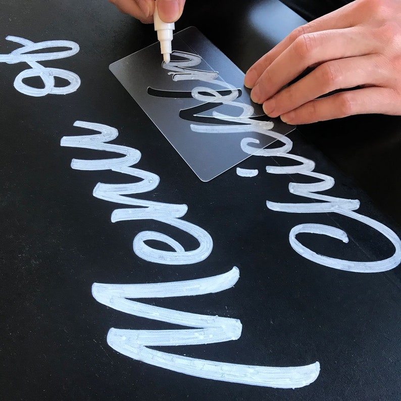 Letter Stencil Set Alphabet Stencil Script Stencil Font | Etsy