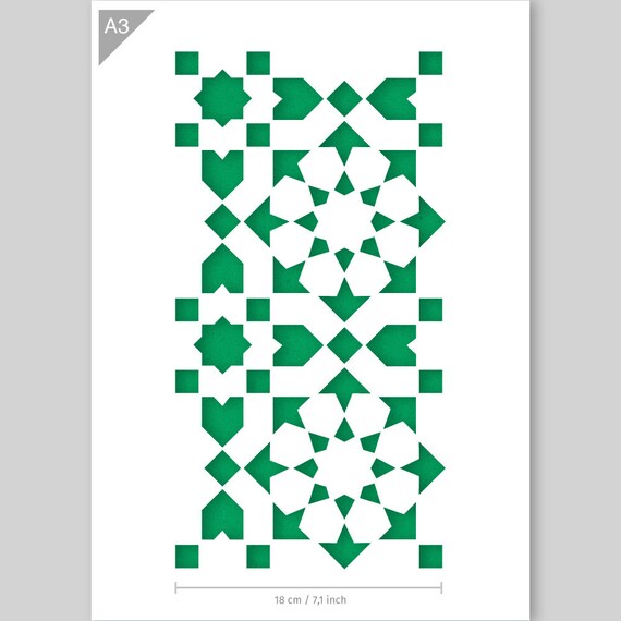 Tile Stencil Tile Pattern Template A3 Size Reusable | Etsy