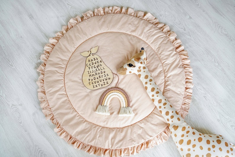 Baby Play Mat, Padded Baby Play Mat, Round Nursery Rug, Baby Activity ...