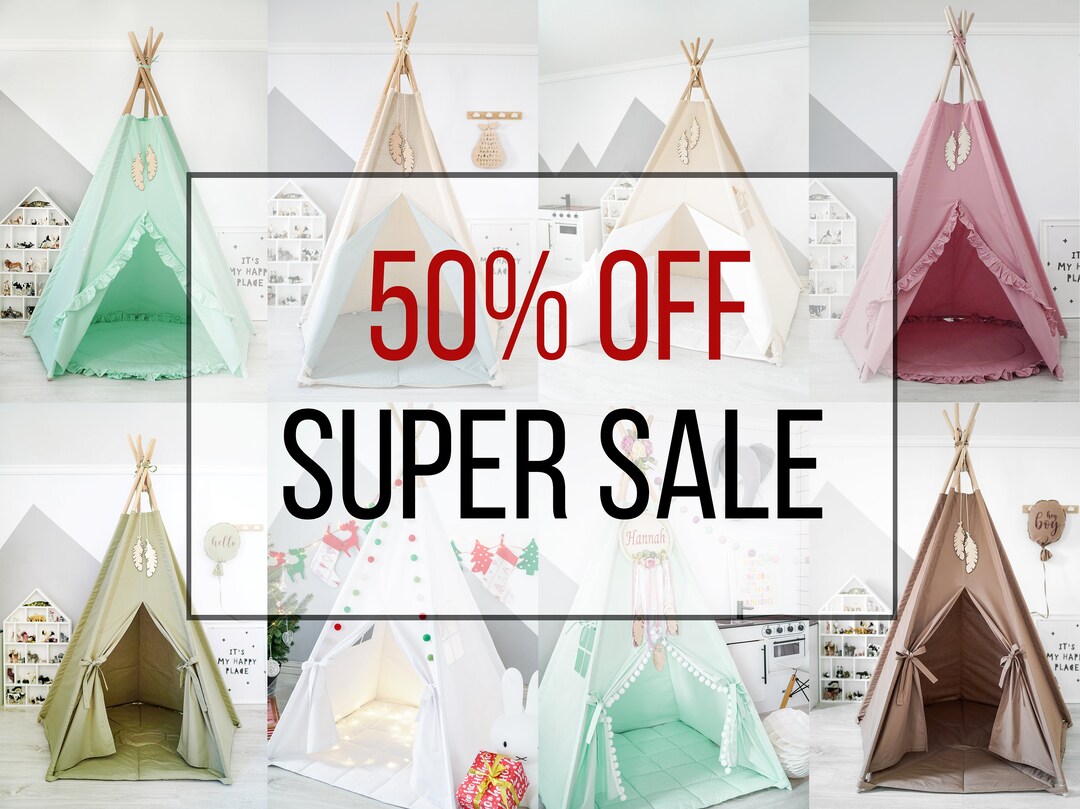 Super Sale Kids Teepee, Teepee Tent for Kids, Natural Kids Tent, Small ...