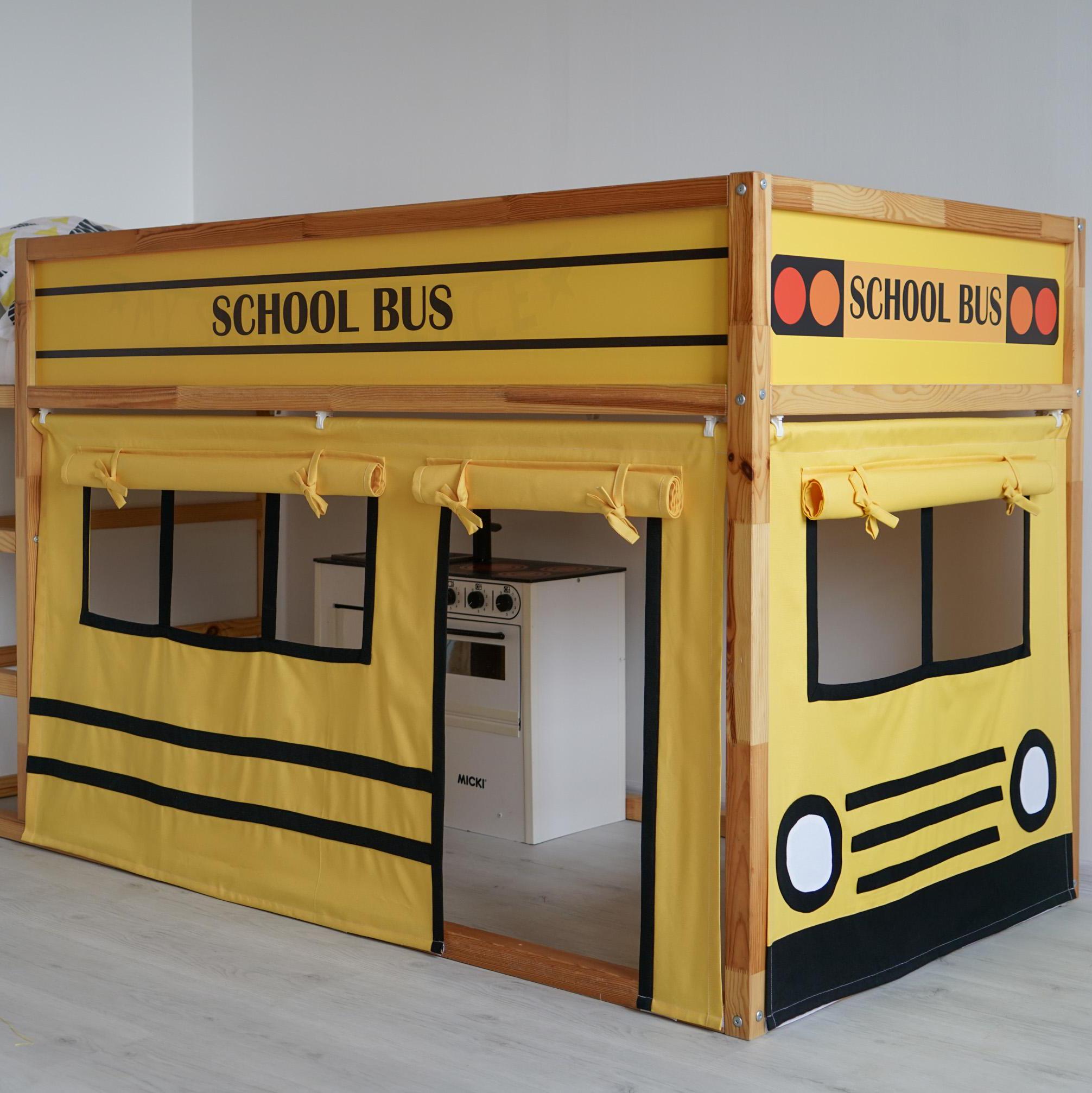 School Bus Curtains for Ikea Kura Bed, Ikea Kura Curtains, Loft Bed ...