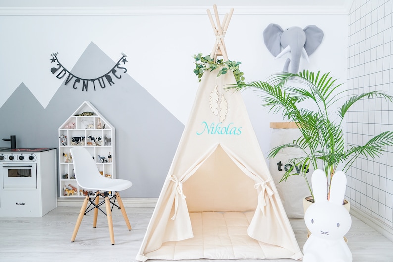 Small 36 Inches Kids Teepee, Teepee Tent for Kids, Natural Kids Tent ...