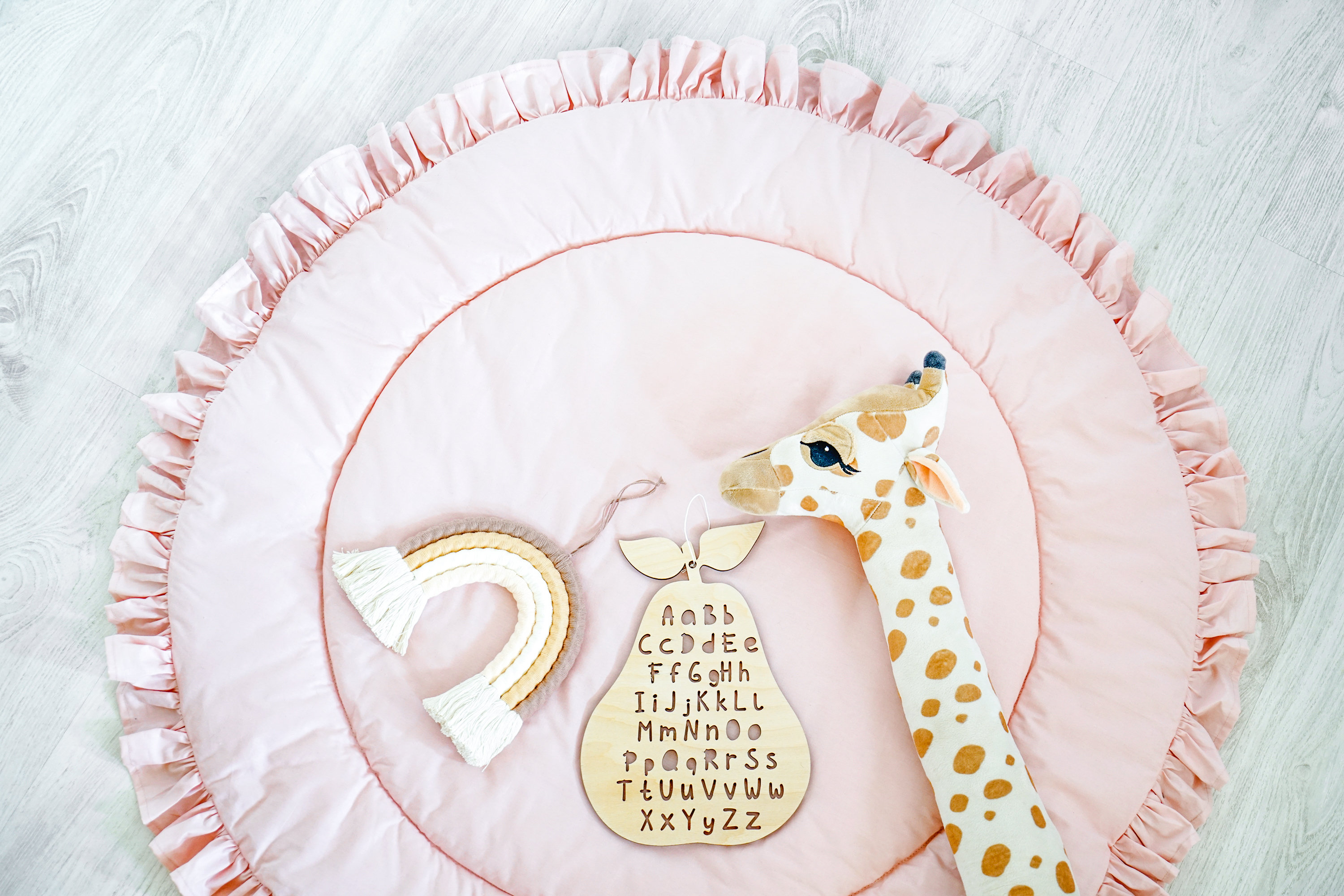 Baby play mat Round Nursery rug Ruffled Baby activity mat | Etsy