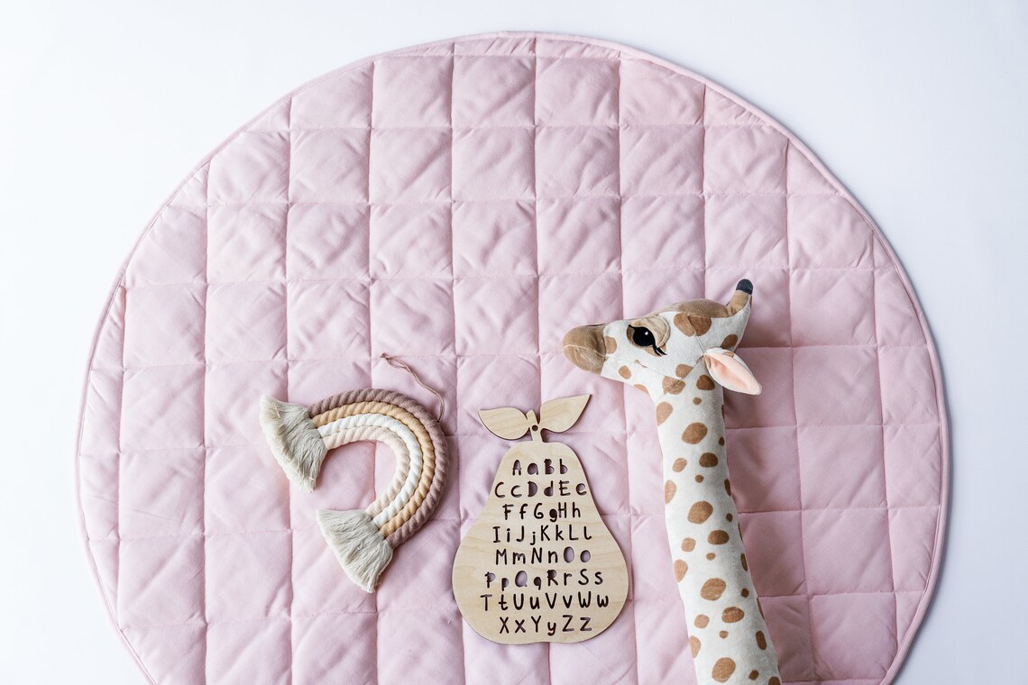 Round Padded Baby Play Mat, Round Nursery Rug, Baby Activity Mat, Play ...