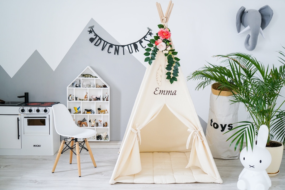 Small 36 Inches Kids Teepee, Teepee Tent for Kids, Natural Kids Tent ...