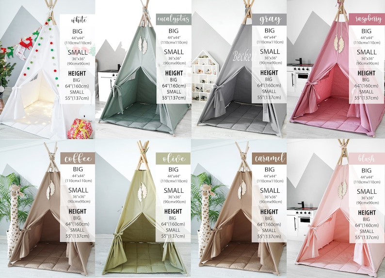 Small 36 Inches Kids Teepee, Teepee Tent for Kids, Natural Kids Tent ...