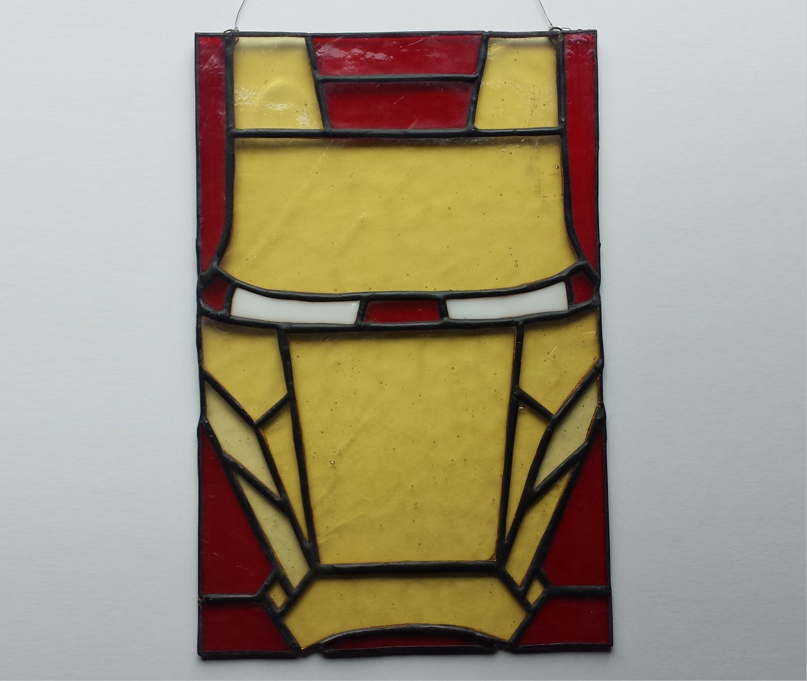 Iron Man Stained Glass Panel for Wall Window or Suncatcher. | Etsy UK
