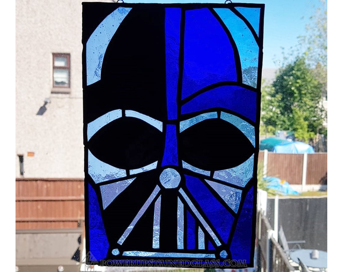 Darth Vader Stained Glass Panel Star Wars for Wall Window | Etsy UK