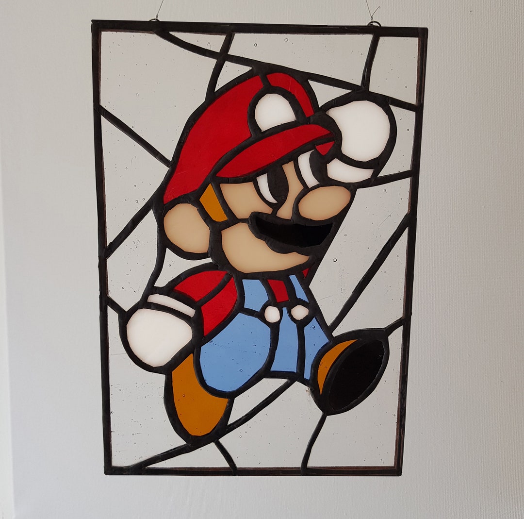 Super Mario Stained Glass Panel / Hanger, for Wall, Window or ...