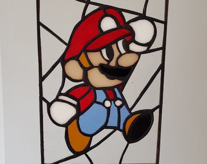 Handmade "mario Star" Stained Glass Suncatcher - Etsy