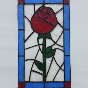 Rose Stained Glass Panel, for Wall, Window or Suncatcher - Etsy