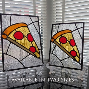 Pizza Slice Stained Glass Panel, for Wall, Window or Suncatcher. Window ...