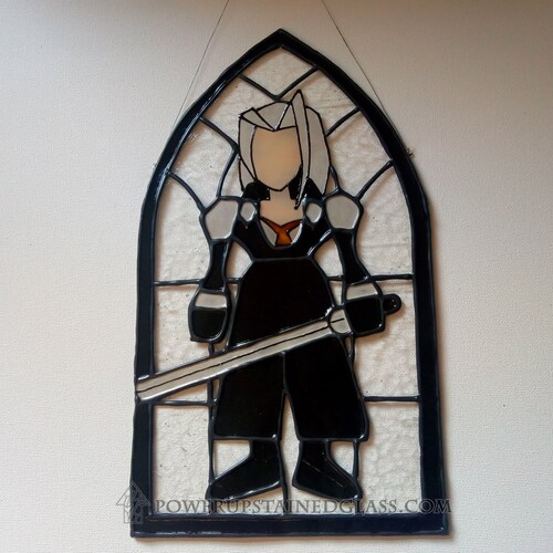 Final Fantasy VII Cloud Stained Glass Style Painted Glass - Etsy