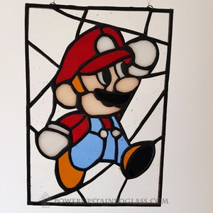 Super Mario Stained Glass Panel / Hanger, for Wall, Window or ...